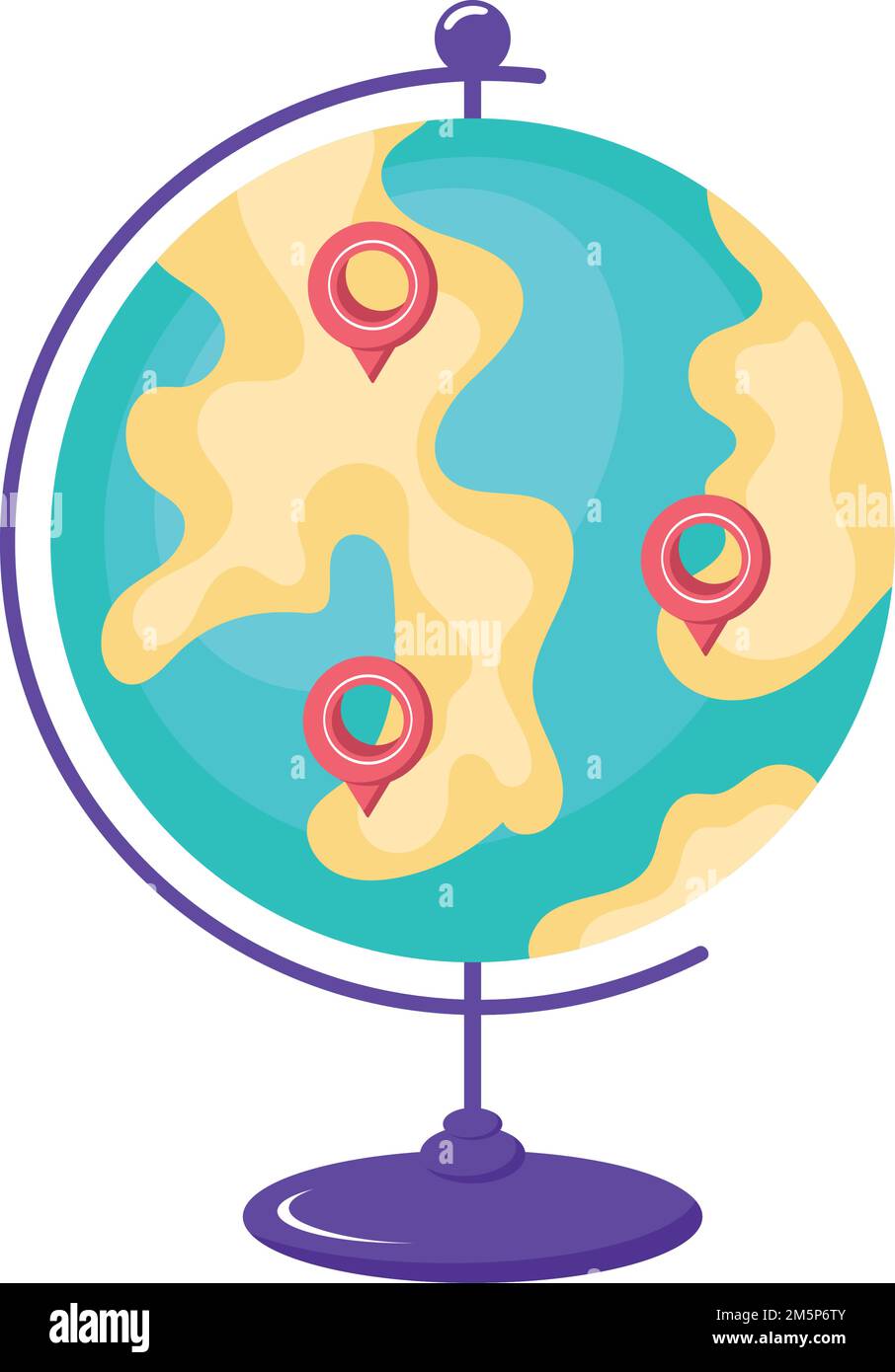 Pins Locations In Earth Map Stock Vector Image And Art Alamy