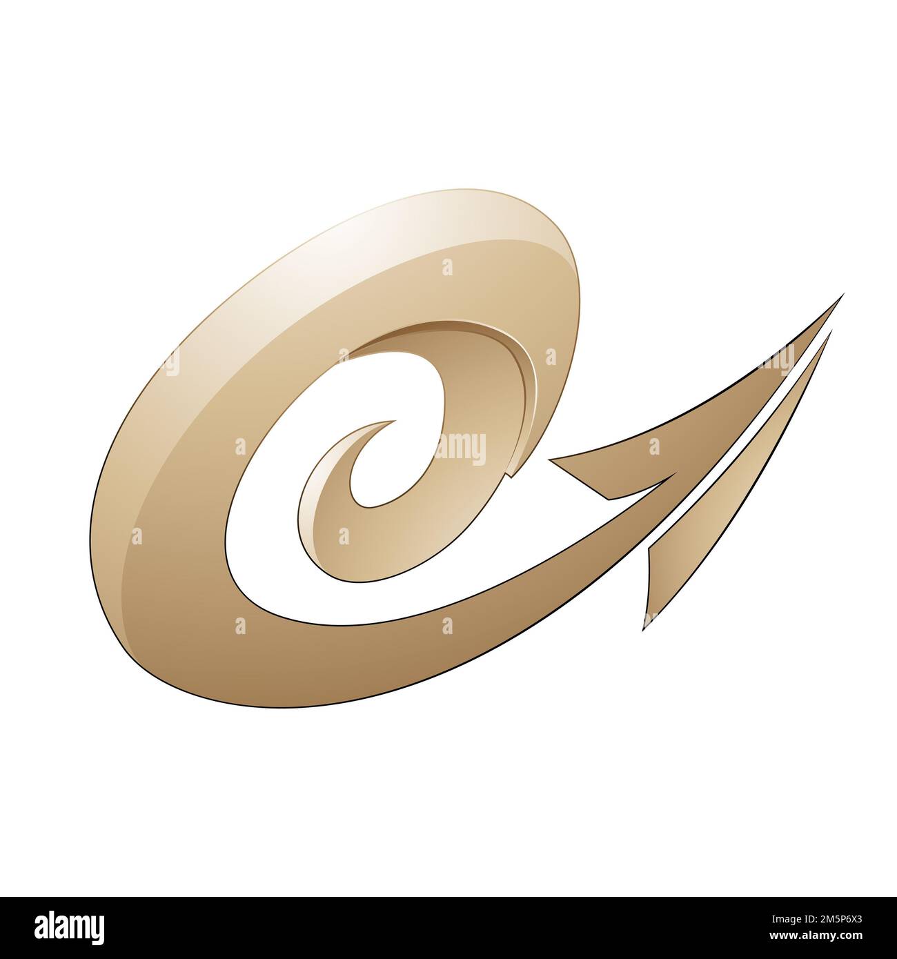 Illustration of Hurricane Shaped Embossed Arrow in Beige Color isolated ...
