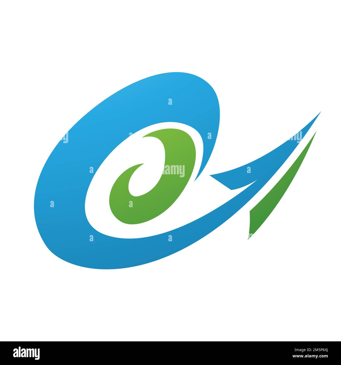 Illustration of Hurricane Shaped Arrow in Blue and Green Colors ...