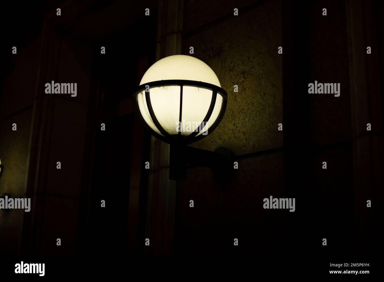 Lamp on street. Light in city. Round light source. Lamp ball Stock ...
