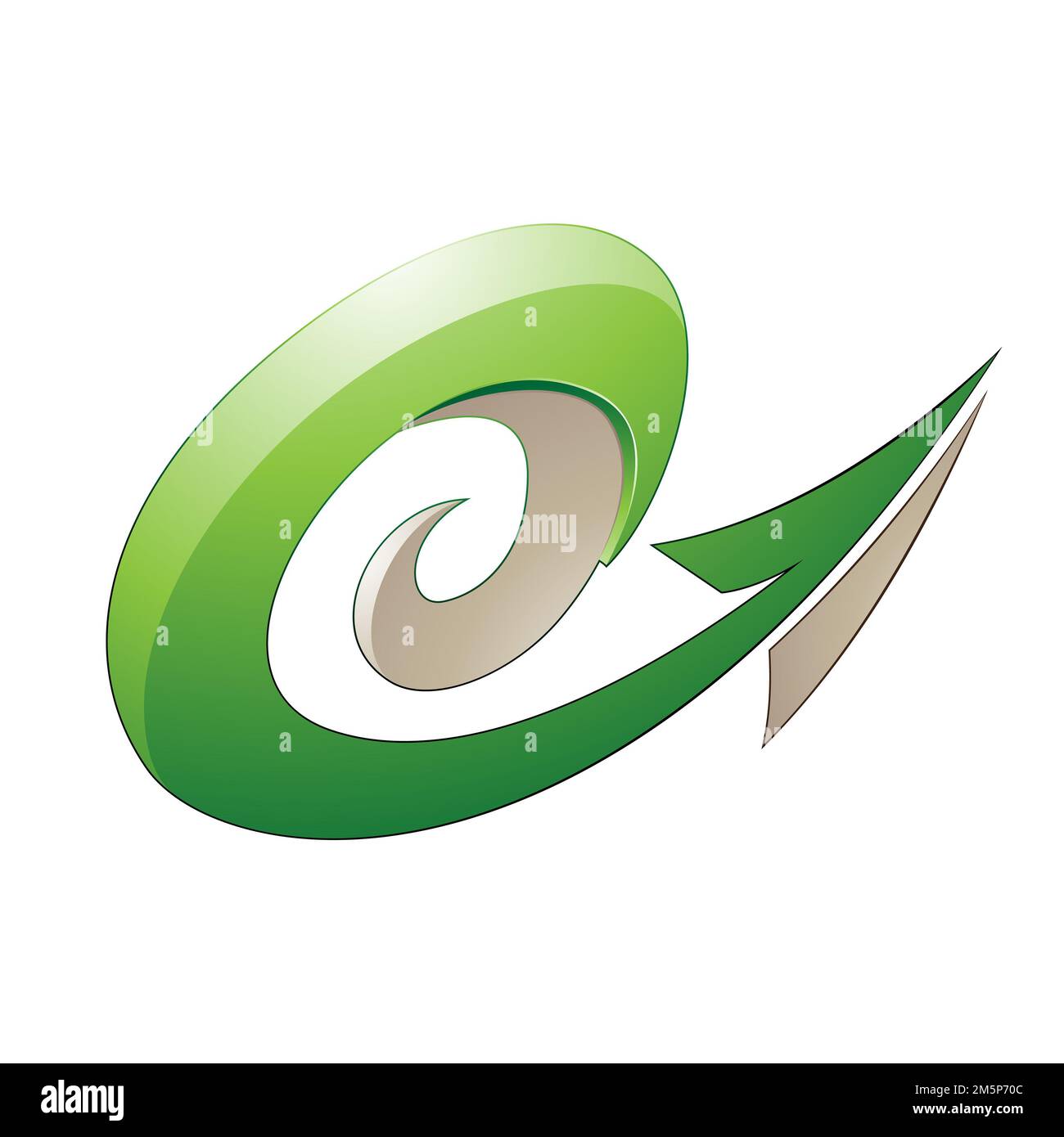 Illustration of Hurricane Shaped Embossed Arrow in Green and Beige ...