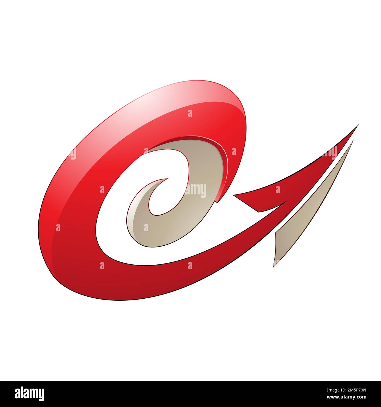Illustration of Hurricane Shaped Embossed Arrow in Red and Beige Colors ...