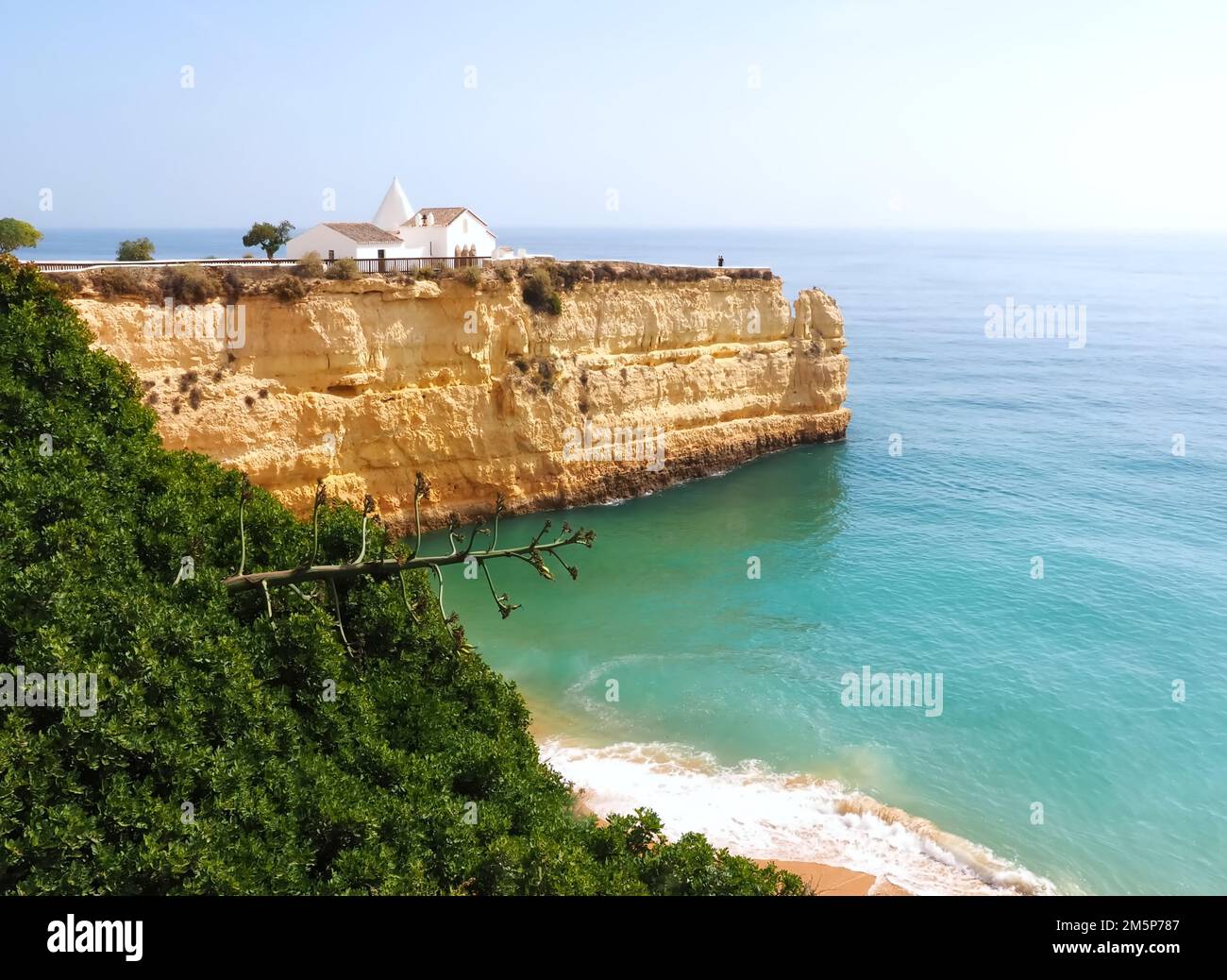 Romantic chapel nossa Senhora da Rocha at the Algarve in Portugal Stock ...