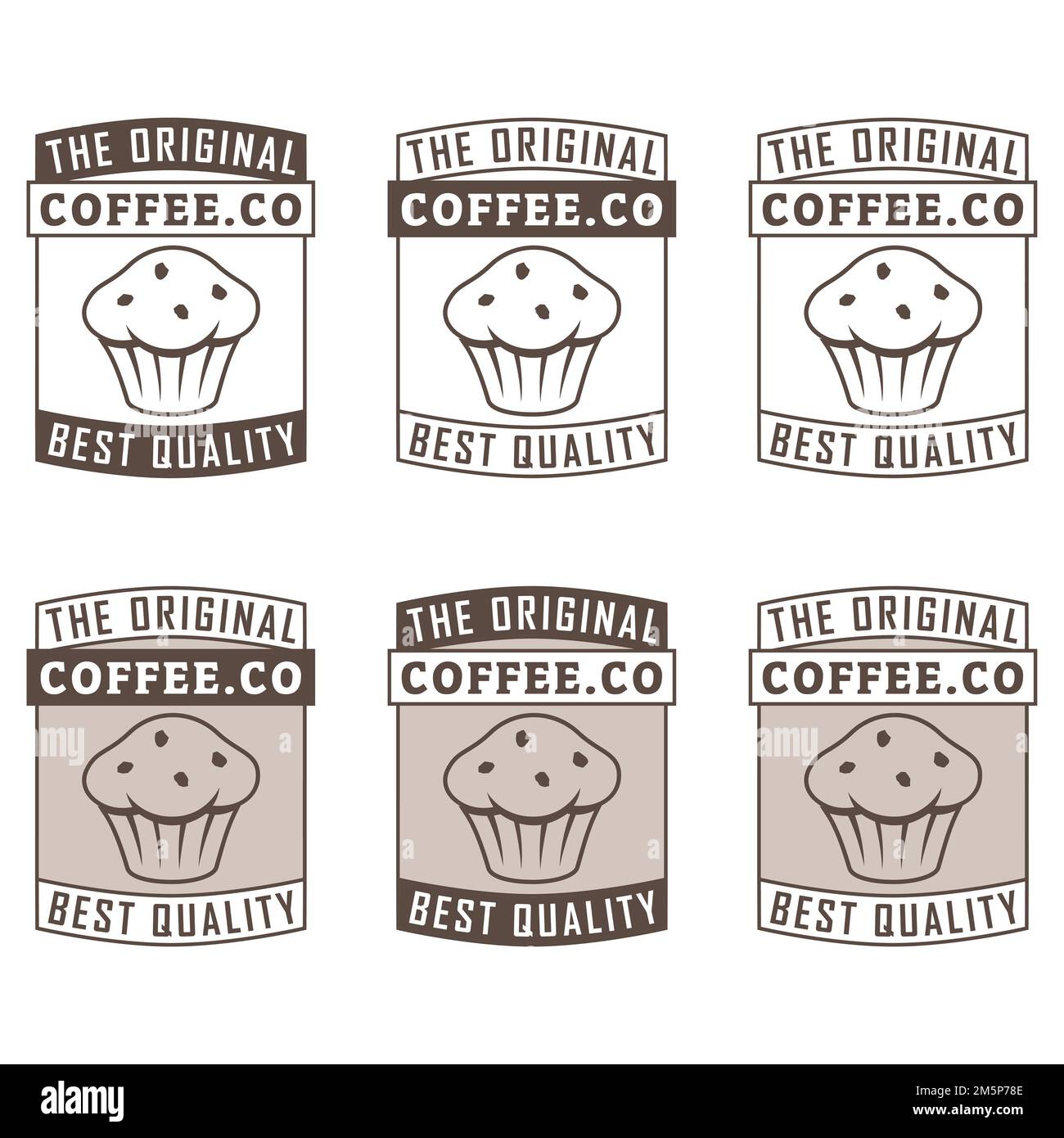 Line Art Muffin Icon with Text isolated on a White Background Stock ...