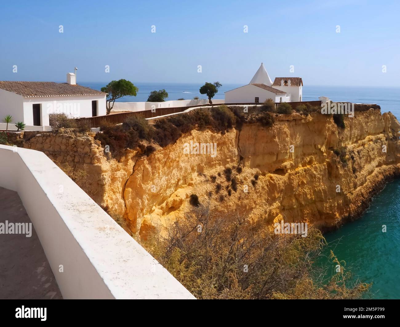 Romantic chapel nossa Senhora da Rocha at the Algarve in Portugal Stock ...