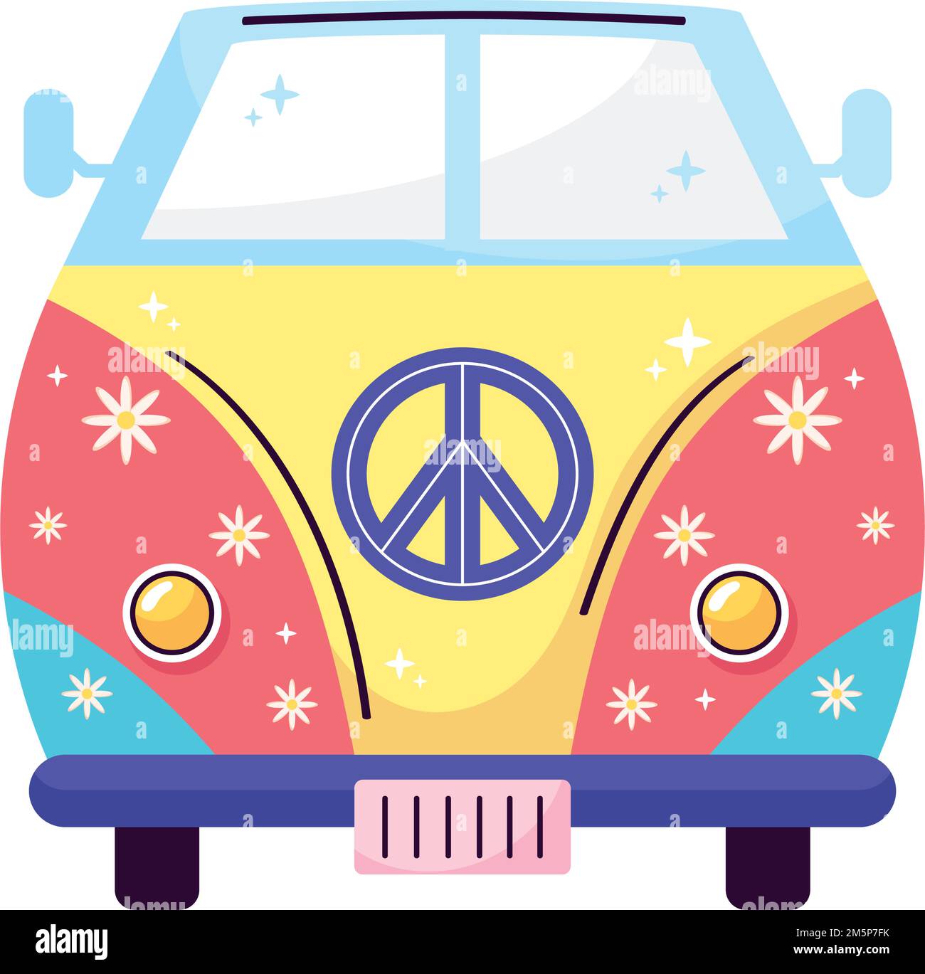 hippie van vehicle Stock Vector Image & Art - Alamy