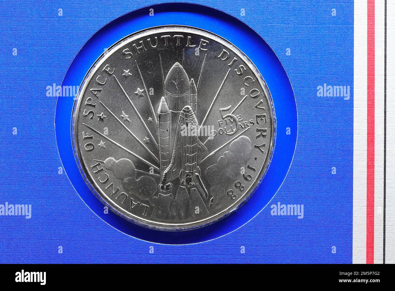 Close up of a Space Shuttle Coin to remember the launch of Space ...