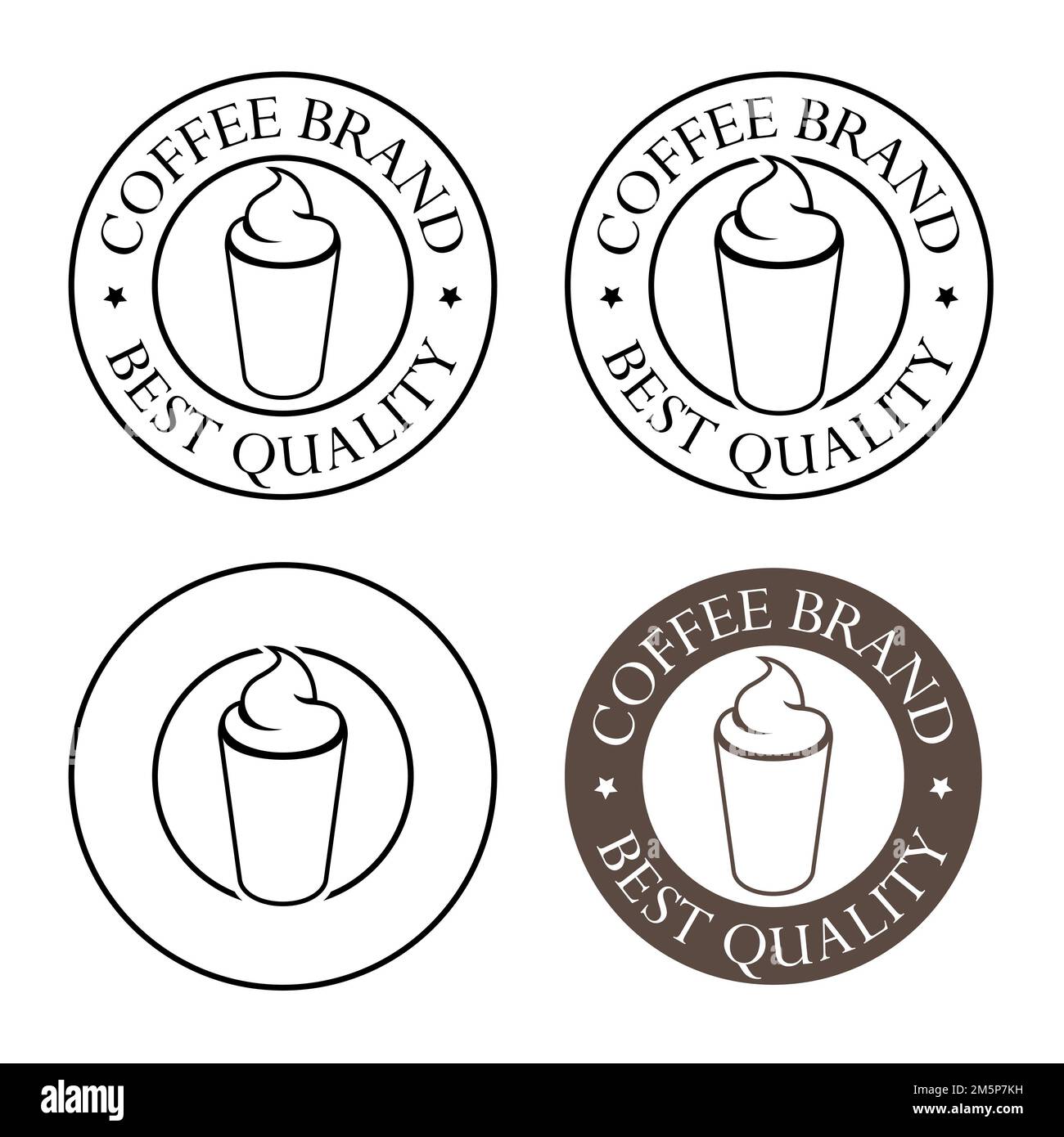 Iced Coffee Icon with Text isolated on a White Background Stock Photo ...