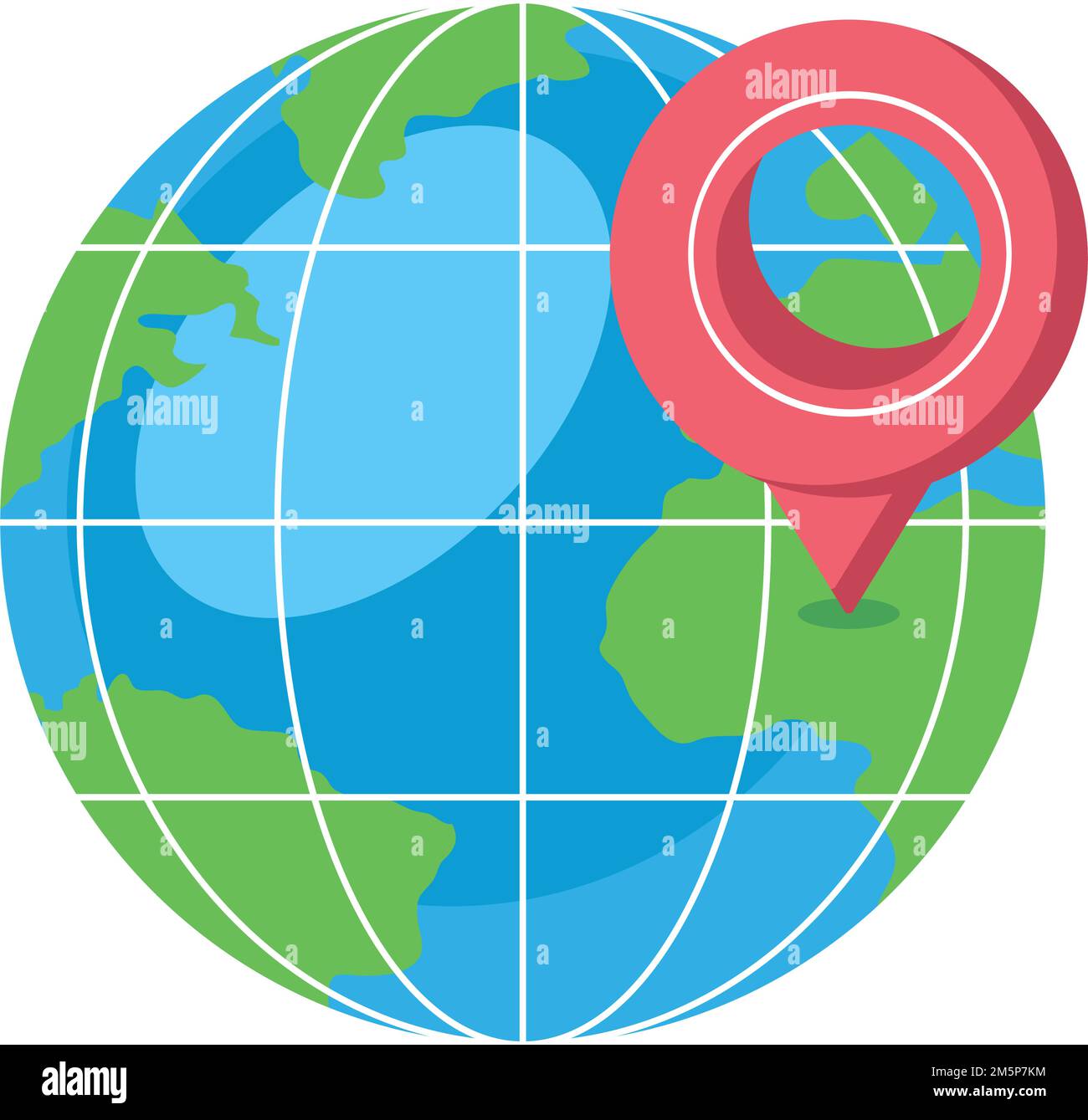 Gps location pin in earth Cut Out Stock Images & Pictures - Alamy