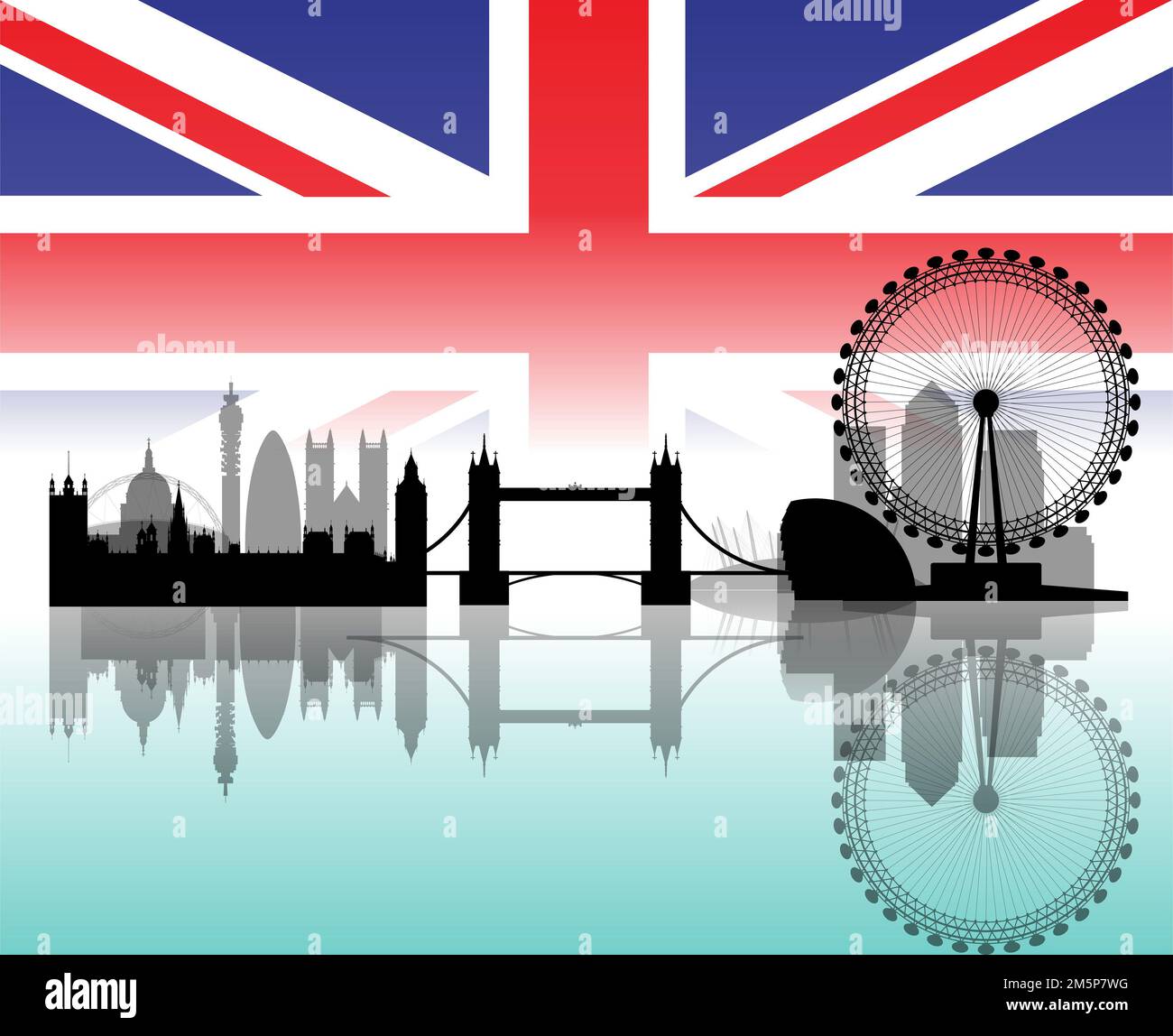 Illustration of London with Extreme Details and Transparency Over Union ...