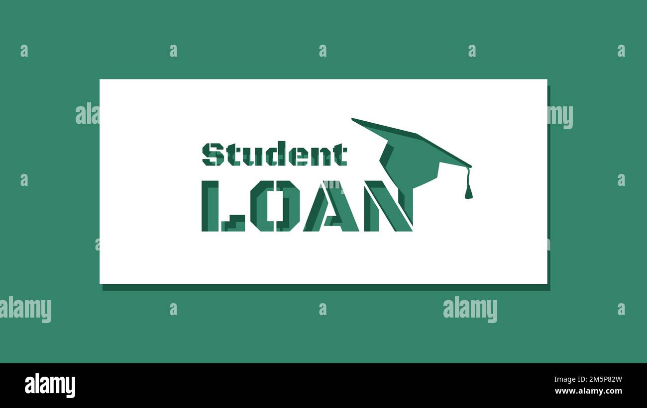 Student Loan message on cutout paper on green background design. Vector ...