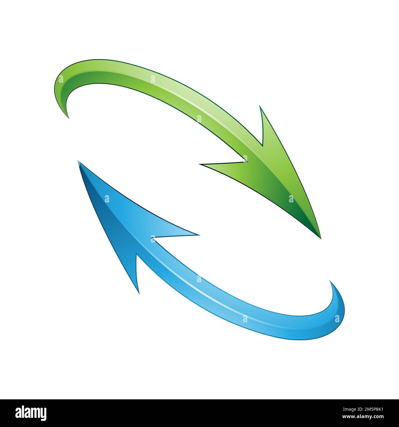 Illustration of Refresh or Recycle Arrows in Blue and Green Colors ...