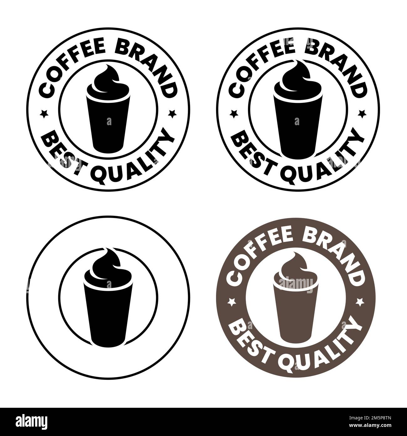 Iced Coffee Icon with Text isolated on a White Background Stock Photo ...