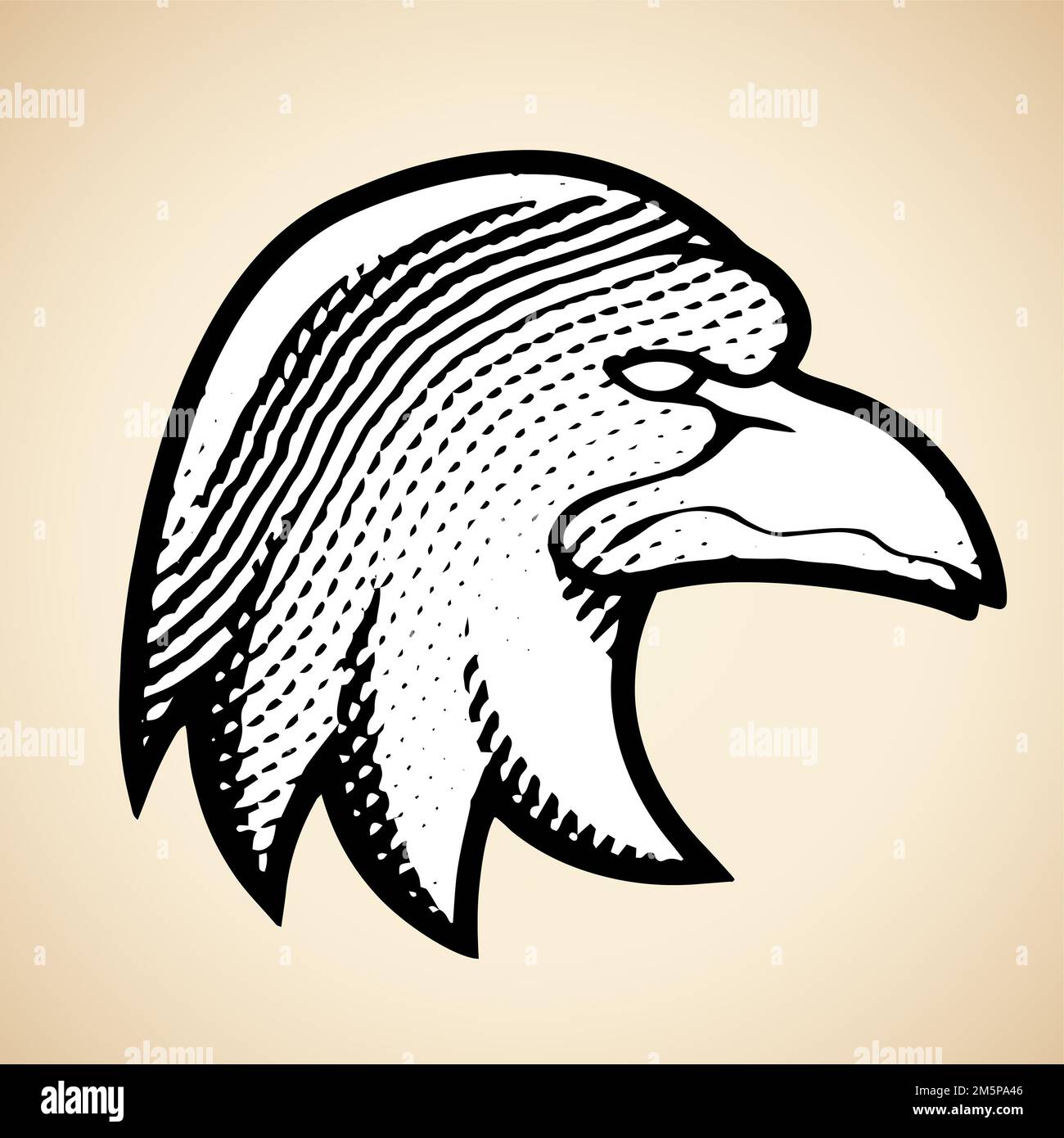 Illustration of Scratchboard Engraved Eagle with White Fill isolated on ...