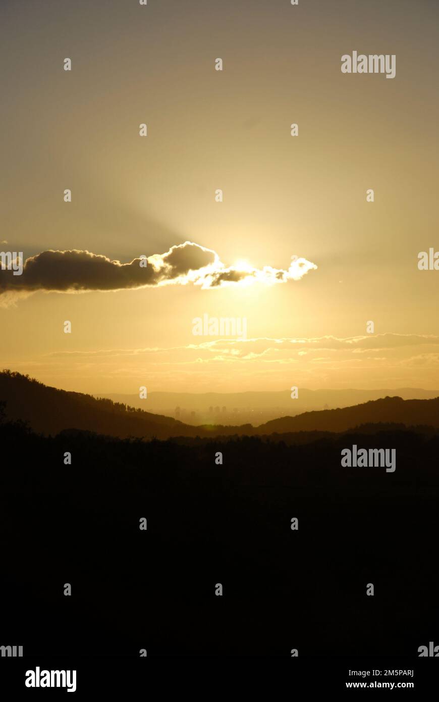 Beautiful sunsets over land and civilization Stock Photo - Alamy