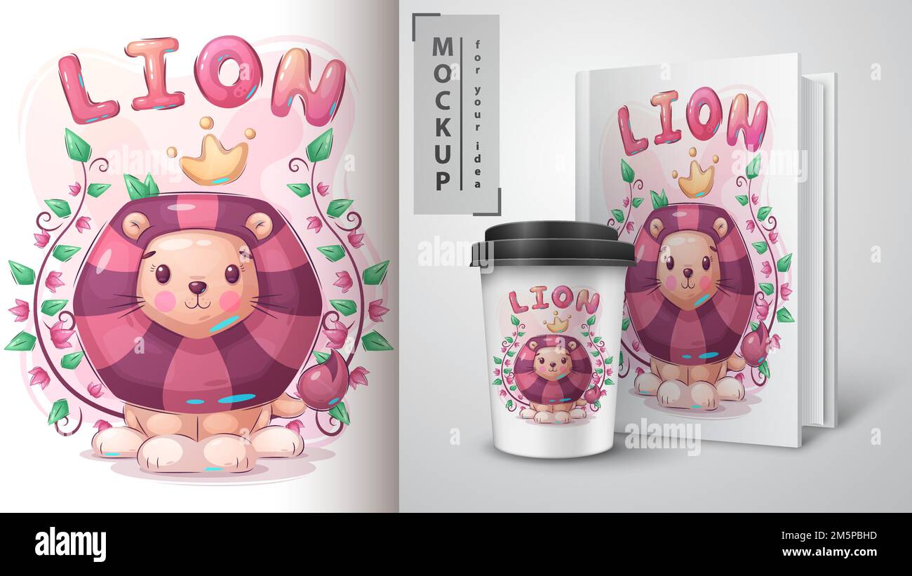 Cartoon character childish animal lion Stock Vector Image & Art - Alamy