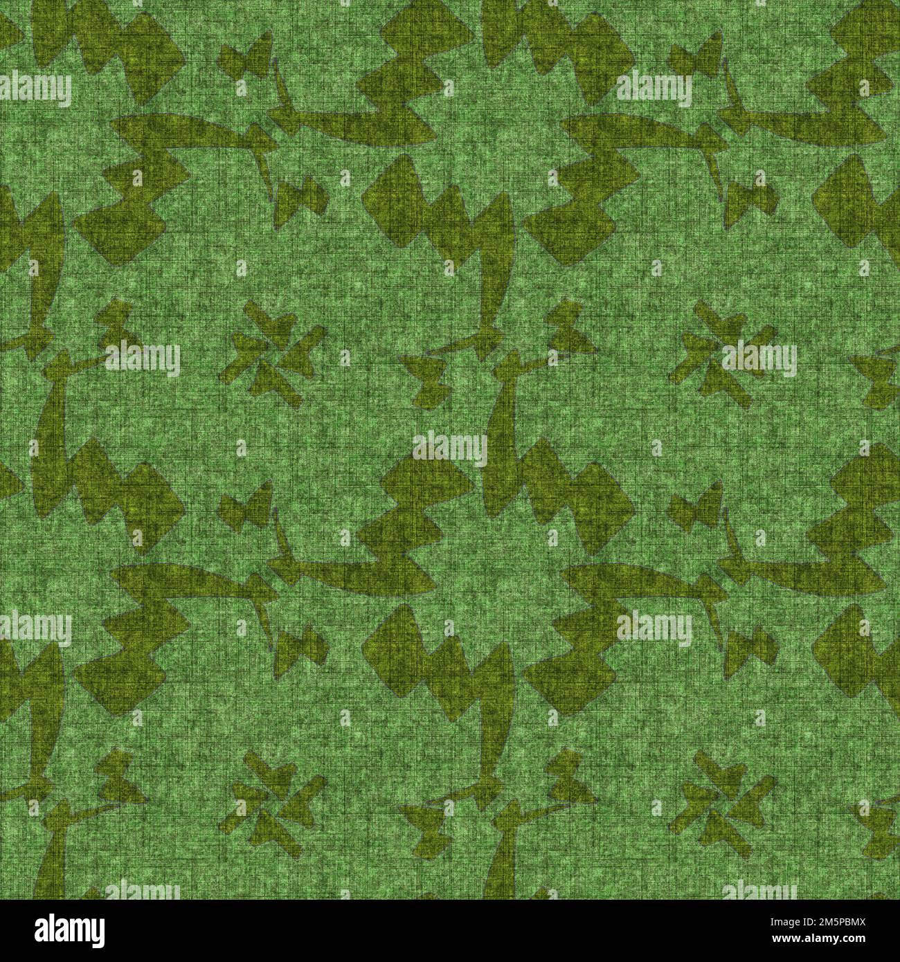 Green retro 1960s linen seamless pattern. Forest style vintage for ...