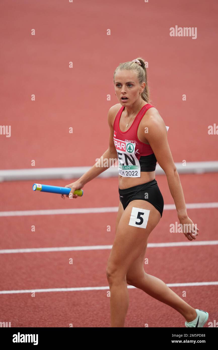 Denmark Women's 4x100m Relay (Mette Graversgaard). Eurocup Munich 2022 ...