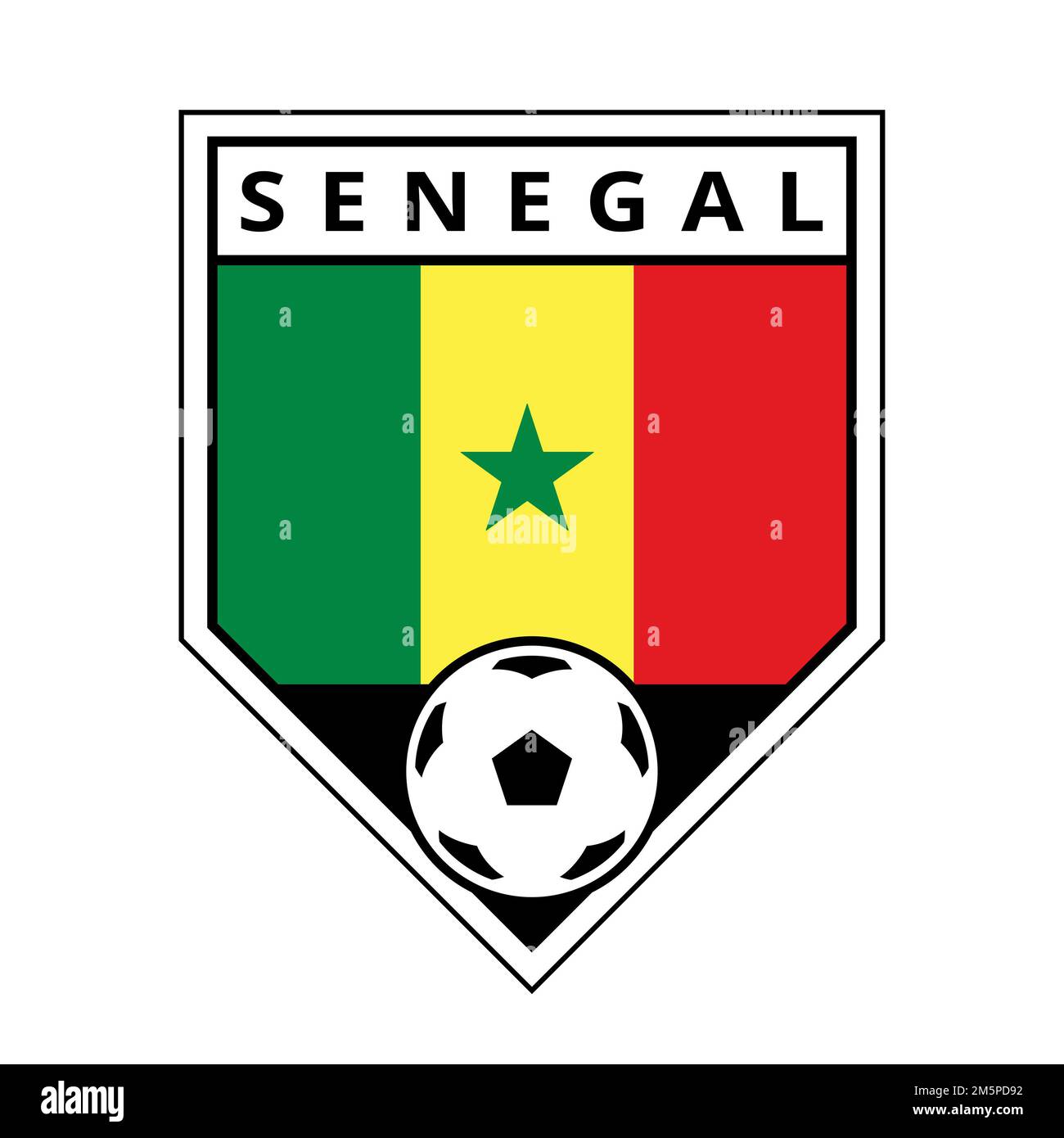 Illustration of Senegal Angled Team Badge for Football Tournament Stock ...