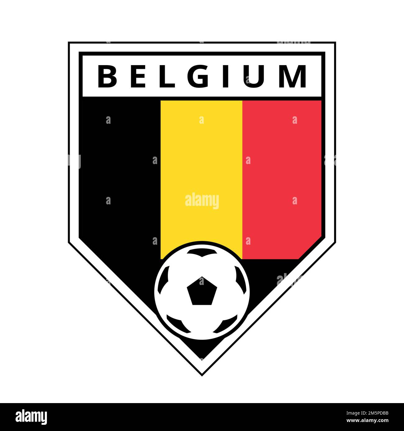 Illustration of Belgium Angled Team Badge for Football Tournament Stock ...