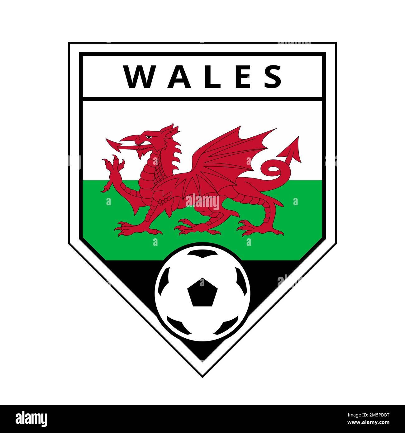 Illustration of Wales Angled Team Badge for Football Tournament Stock ...