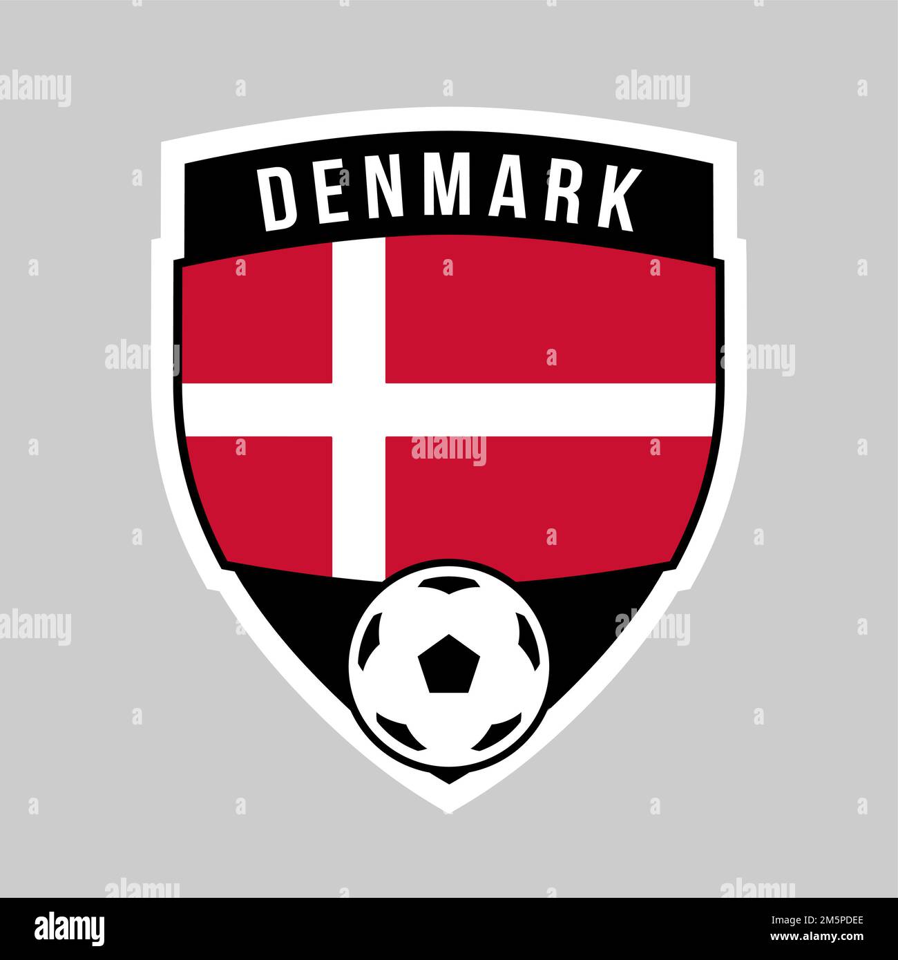 Illustration of Denmark Shield Team Badge for Football Tournament Stock ...
