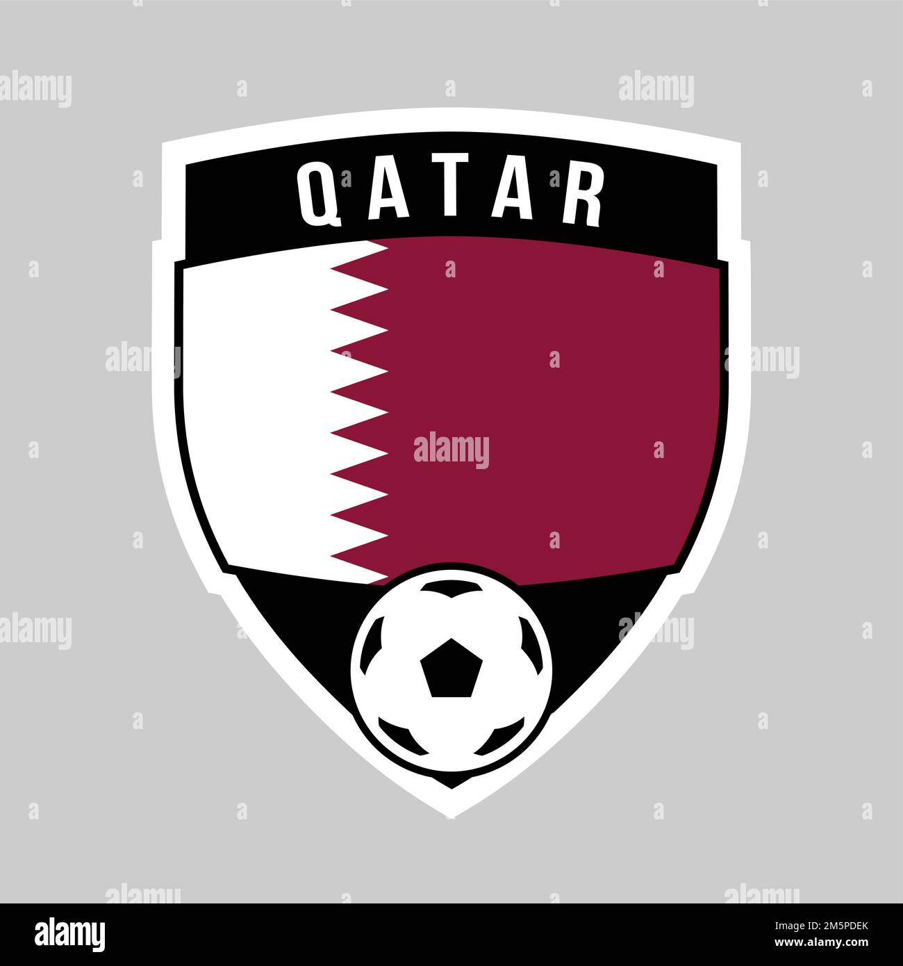 Illustration of Qatar Shield Team Badge for Football Tournament Stock ...