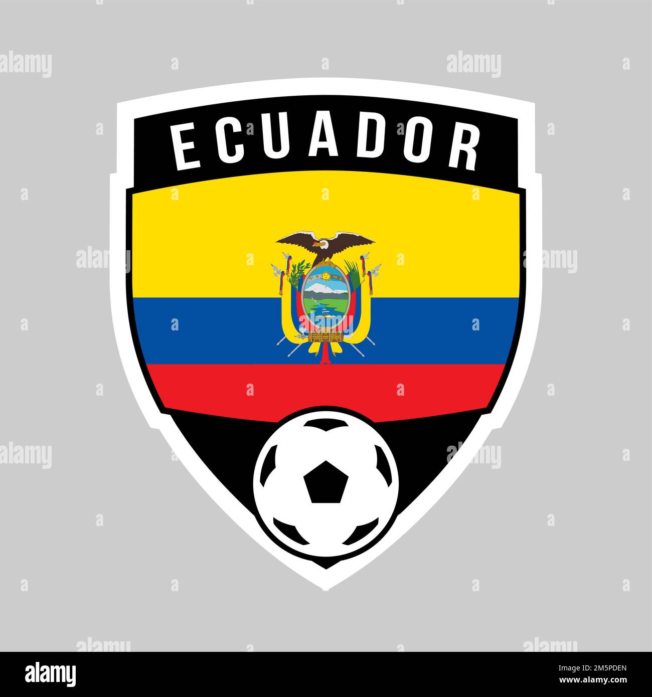 Illustration of Ecuador Shield Team Badge for Football Tournament Stock ...