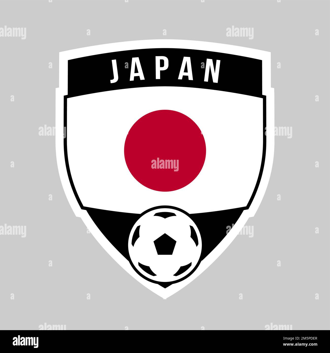 Illustration of Japan Shield Team Badge for Football Tournament Stock ...