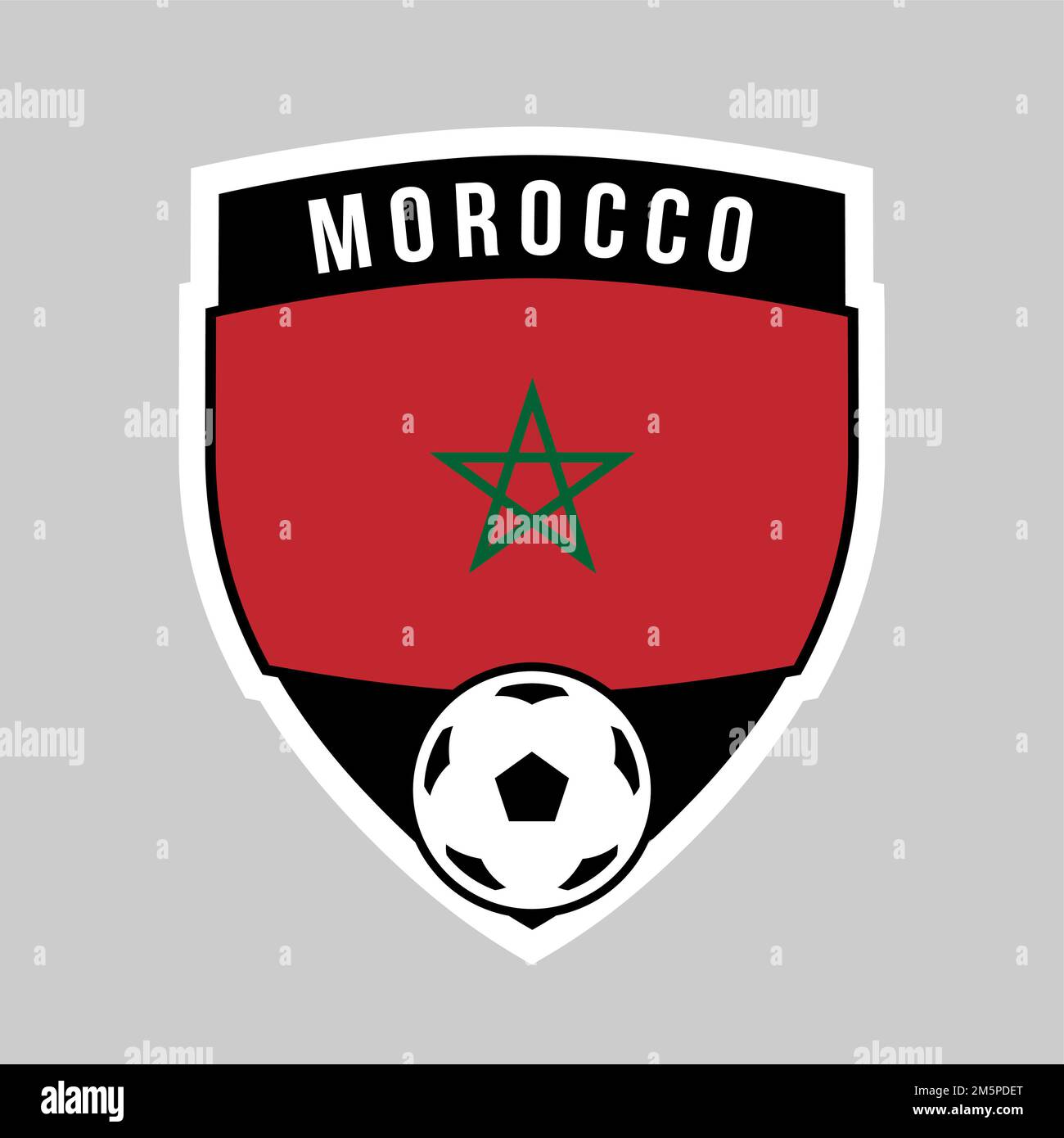 Illustration of Morocco Shield Team Badge for Football Tournament Stock ...