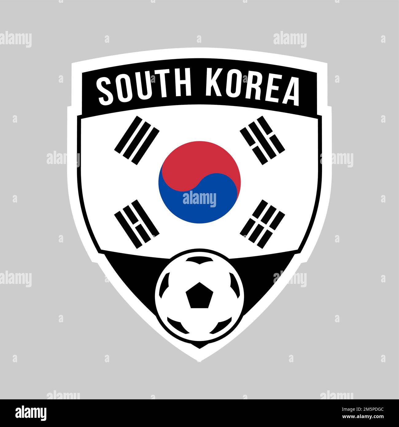 Illustration of South Korea Shield Team Badge for Football Tournament ...