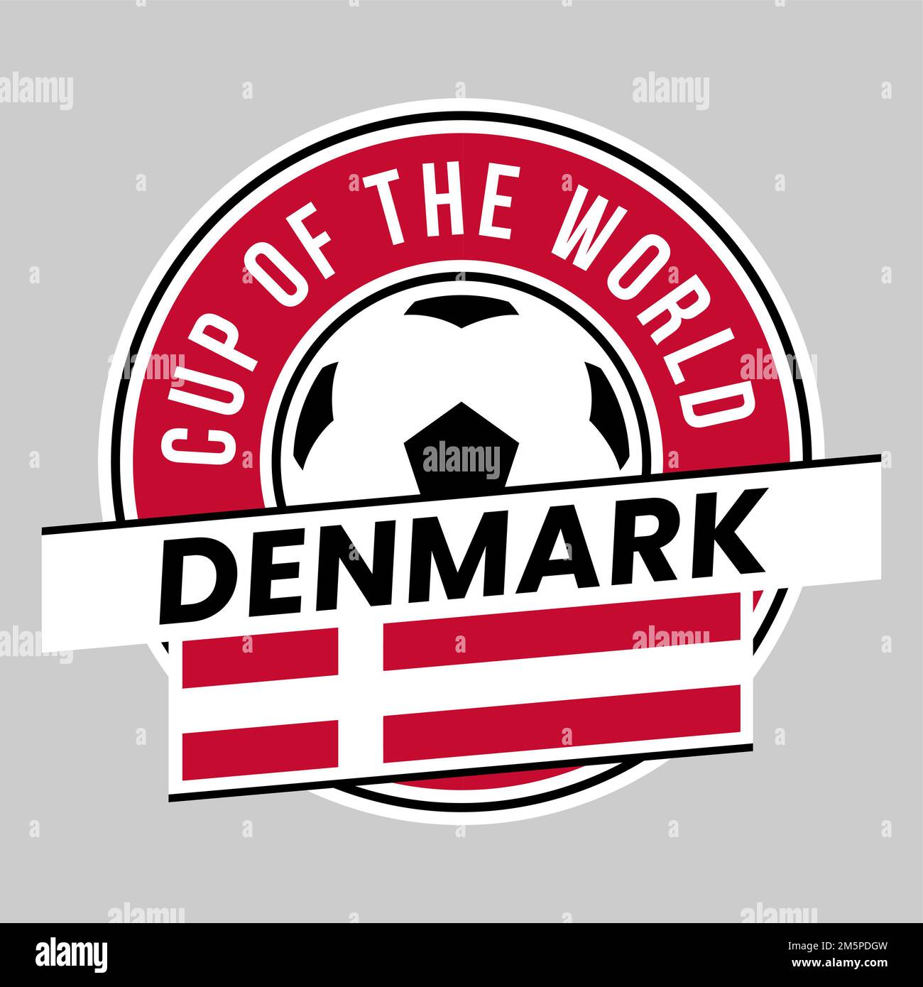 Illustration of Denmark Team Badge for Football Tournament Stock Photo ...