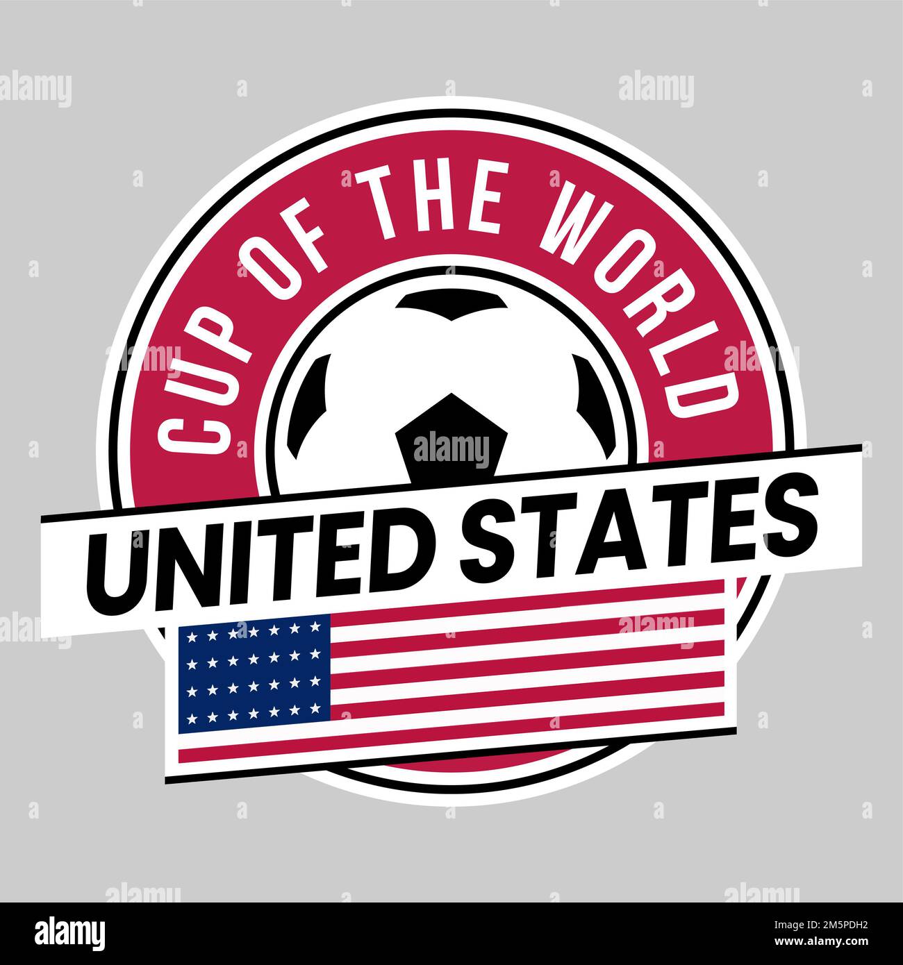 Illustration of United States Team Badge for Football Tournament Stock ...