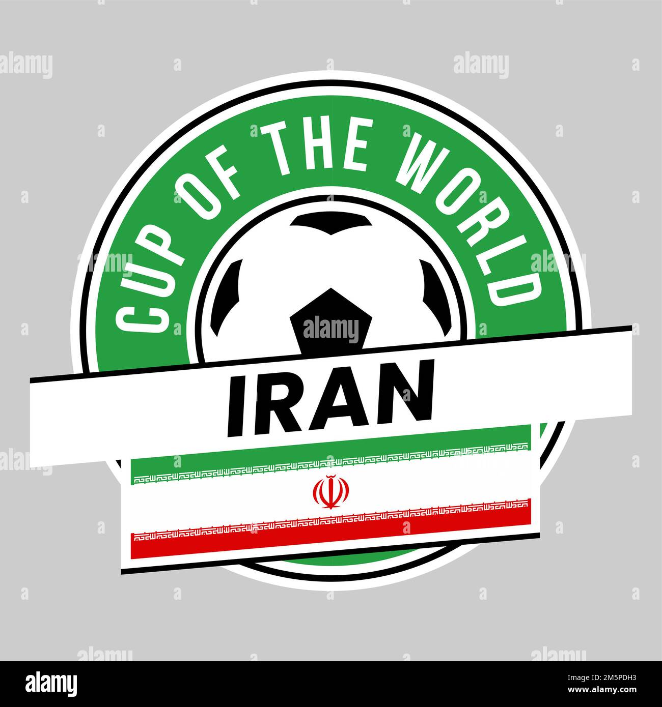 Illustration of Iran Team Badge for Football Tournament Stock Photo - Alamy