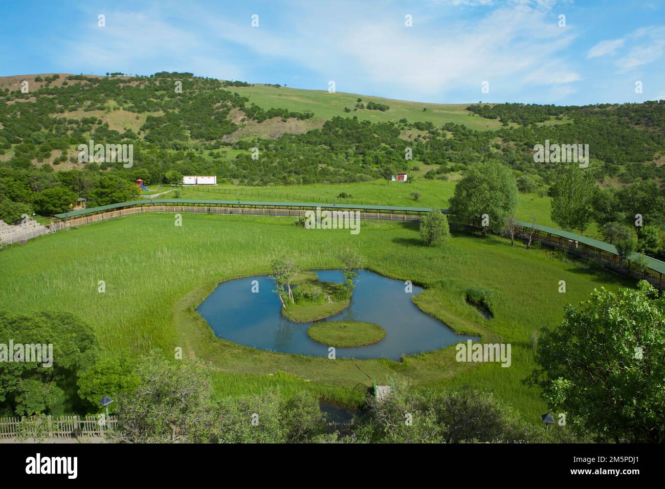 Floating island, Tourist area in Bingöl Turkey Stock Photo - Alamy