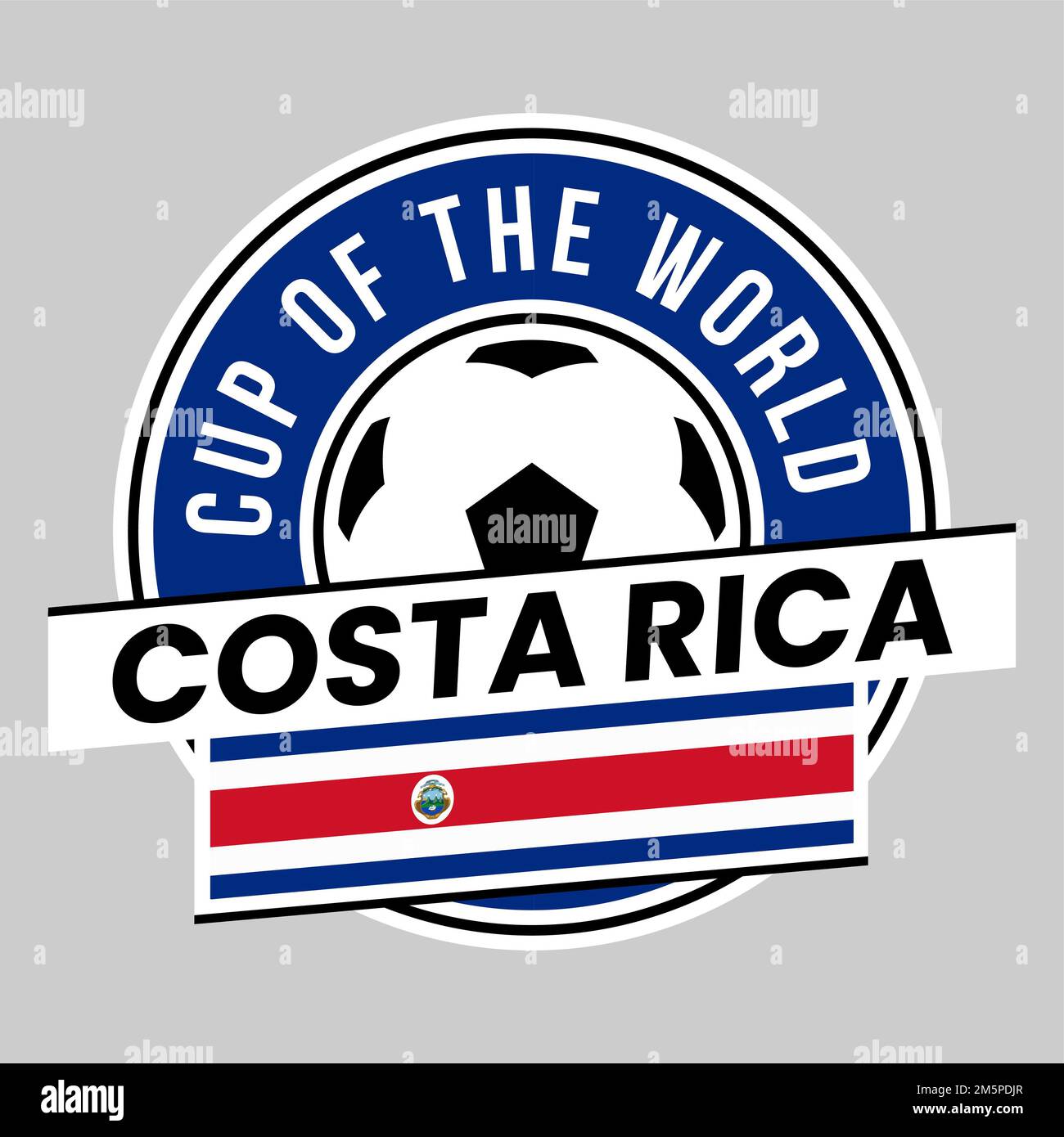 Illustration of Costa Rica Team Badge for Football Tournament Stock ...