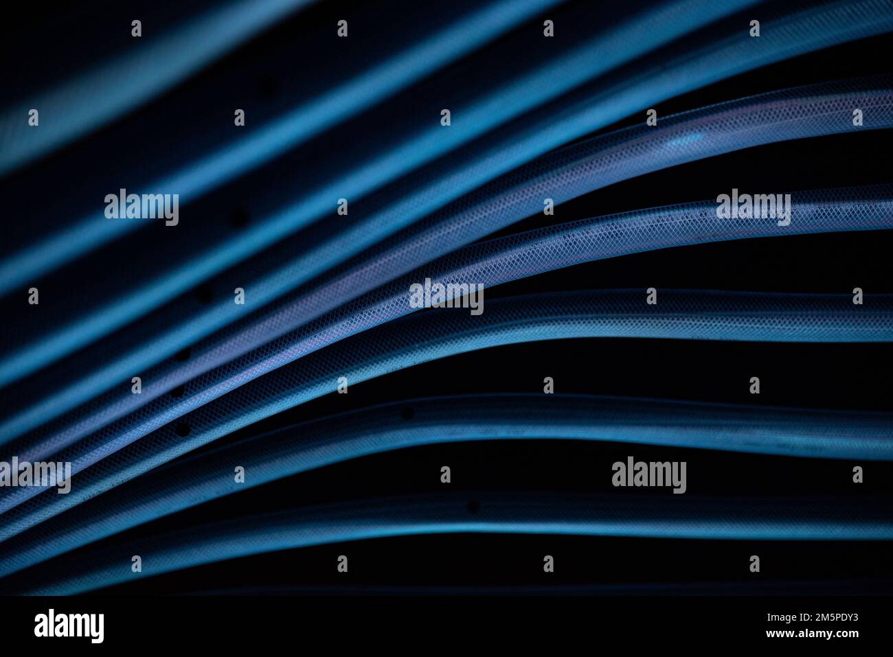 A 3d rendered illustration of blue bright smooth lines isolated on a ...