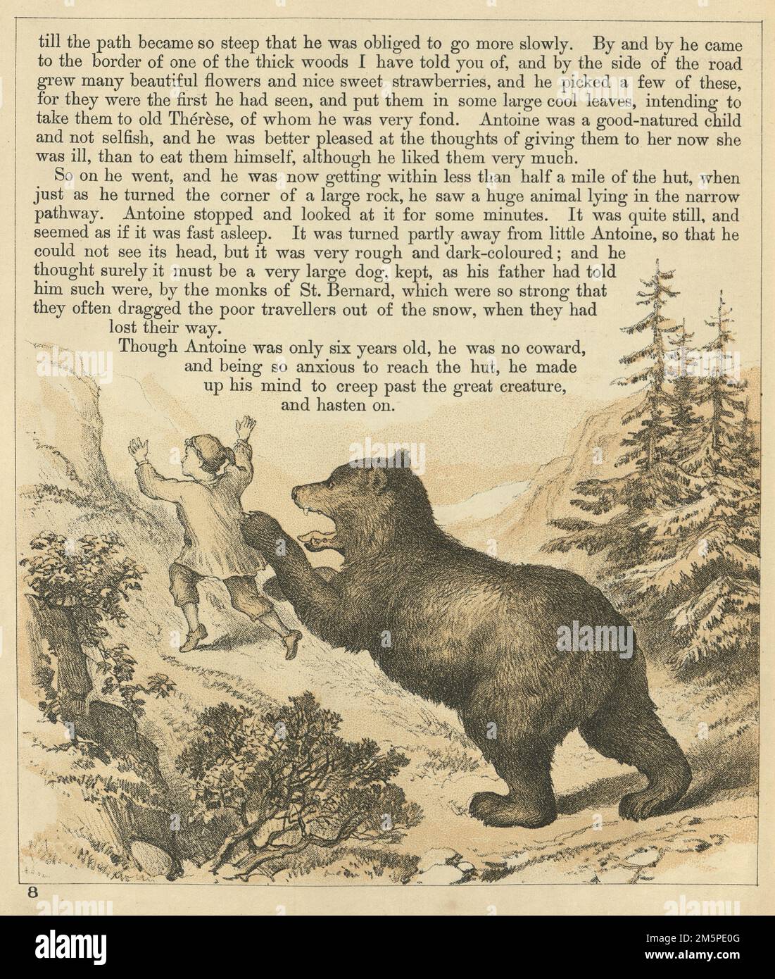 Vintage illustration, Little Antoine and the bear, Swiss, Bear ...
