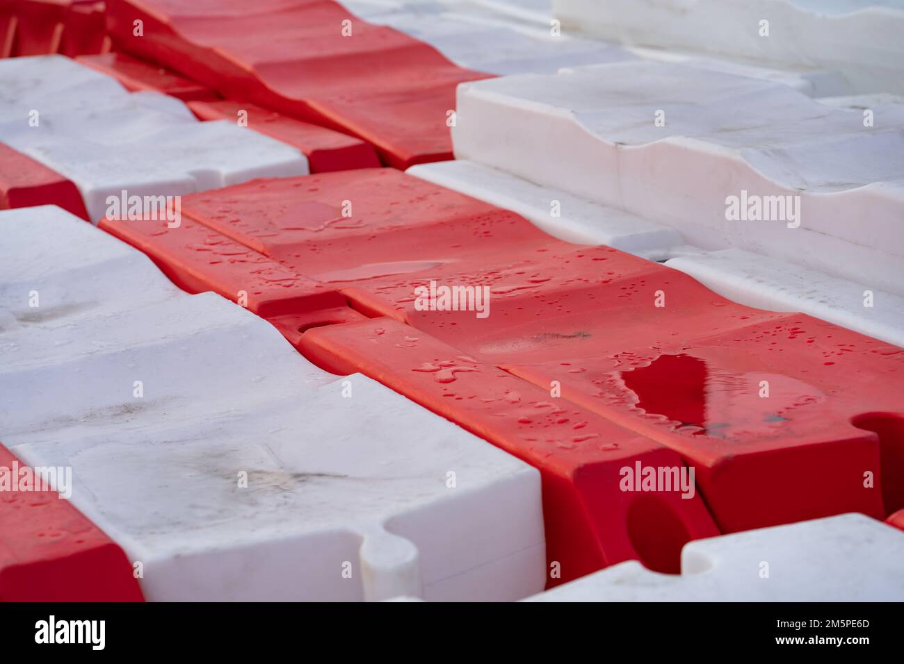 Road barriers for fencing place of repair of highway and preventing ...