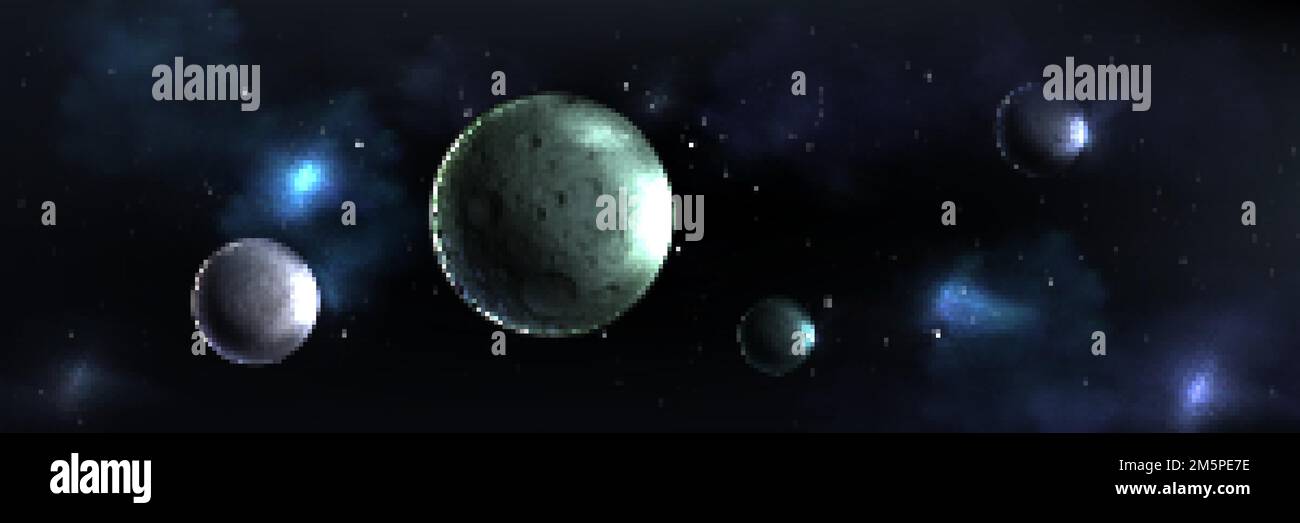 Space galaxy background with realistic planets, stars and nebula clouds ...