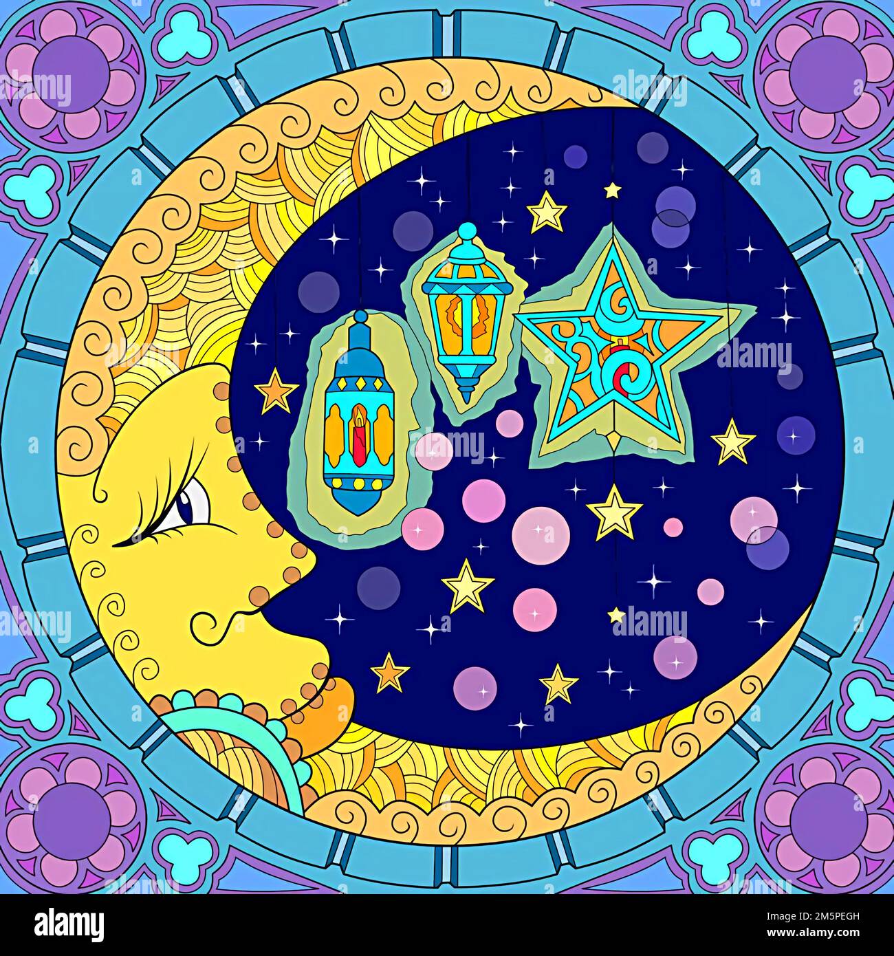 Crescent moon coloring hi-res stock photography and images - Alamy