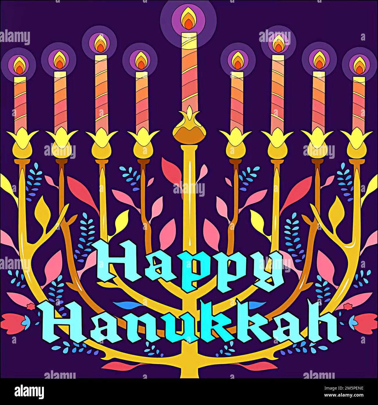 Menorah illustration hi-res stock photography and images - Alamy