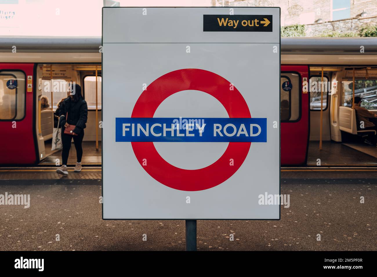 London, UK - December 26, 2022: Roundel name sign at the outdoor ...
