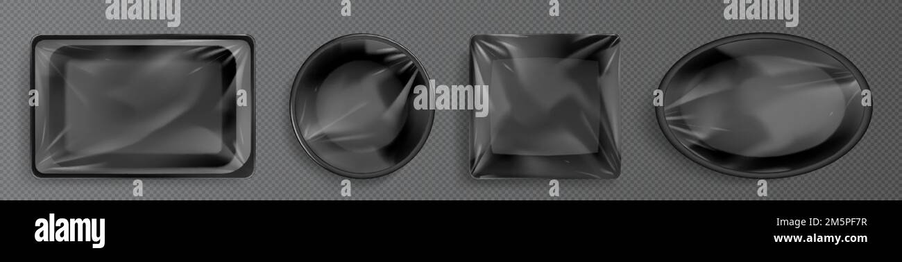 Set of plastic food tray mockups png isolated on transparent background ...