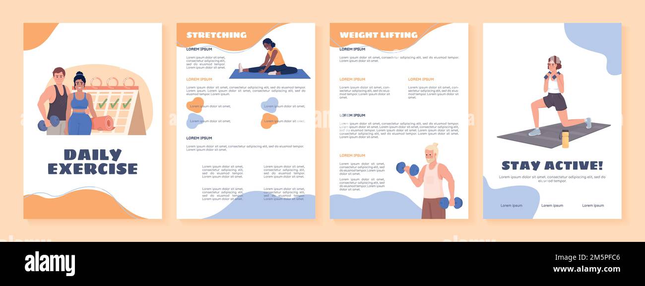 Daily exercise flat vector brochure template Stock Vector Image & Art ... Daily exercise flat vector brochure template Stock Vector Image & Art ...