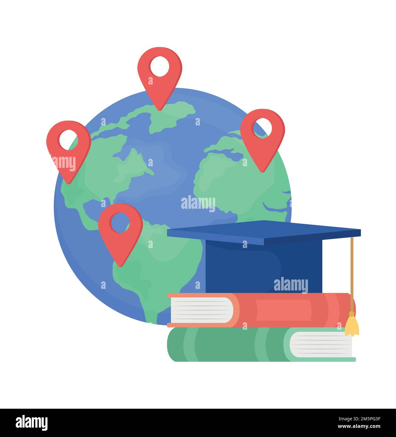 International universities flat concept vector illustration Stock ...