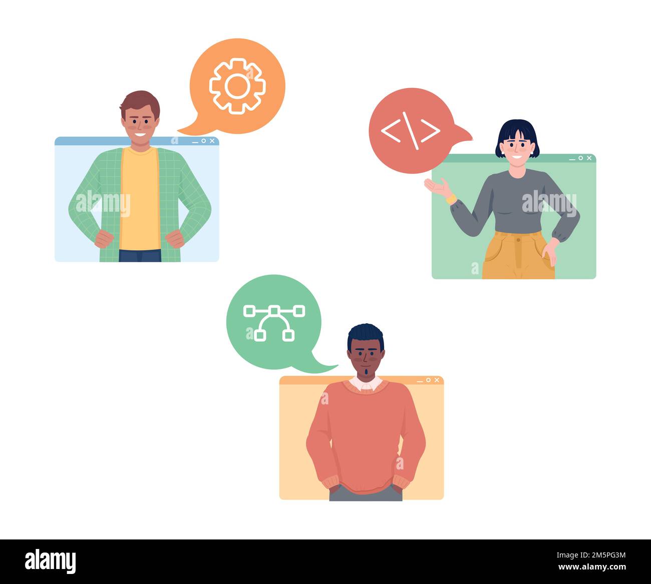 Skilled team flat concept vector illustration Stock Vector Image & Art ...