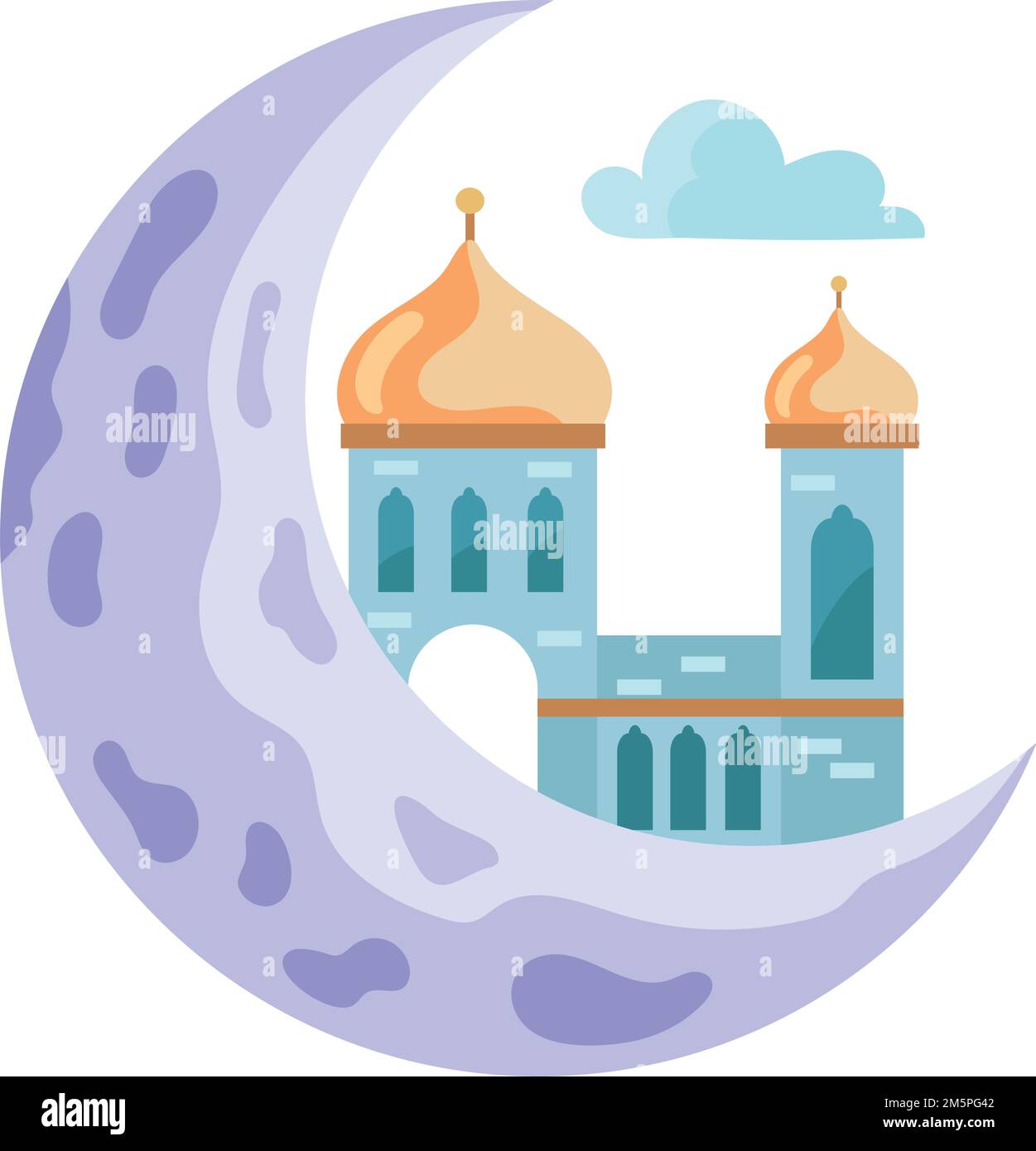 mosque in crescent moon Stock Vector Image & Art - Alamy