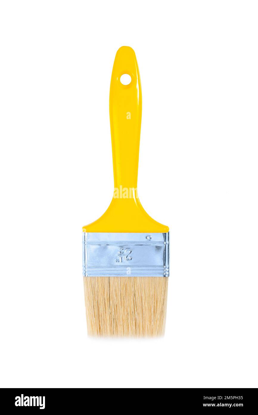 an yellow paintbrush isolated Stock Photo - Alamy