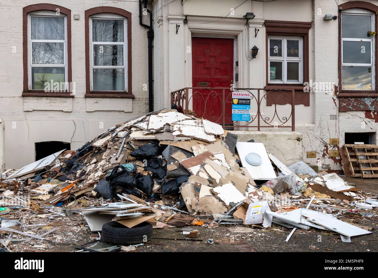 Fly tipped building waste, Sydenham Hill, London, UK. 25 Dec 2022 Stock ...